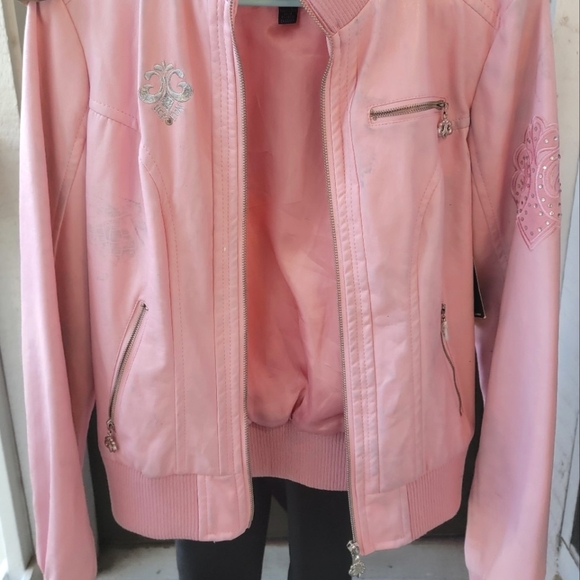 Dereon | Jackets & Coats | Rare Y2k Vintage Pink Studded Dereon Jacket ...